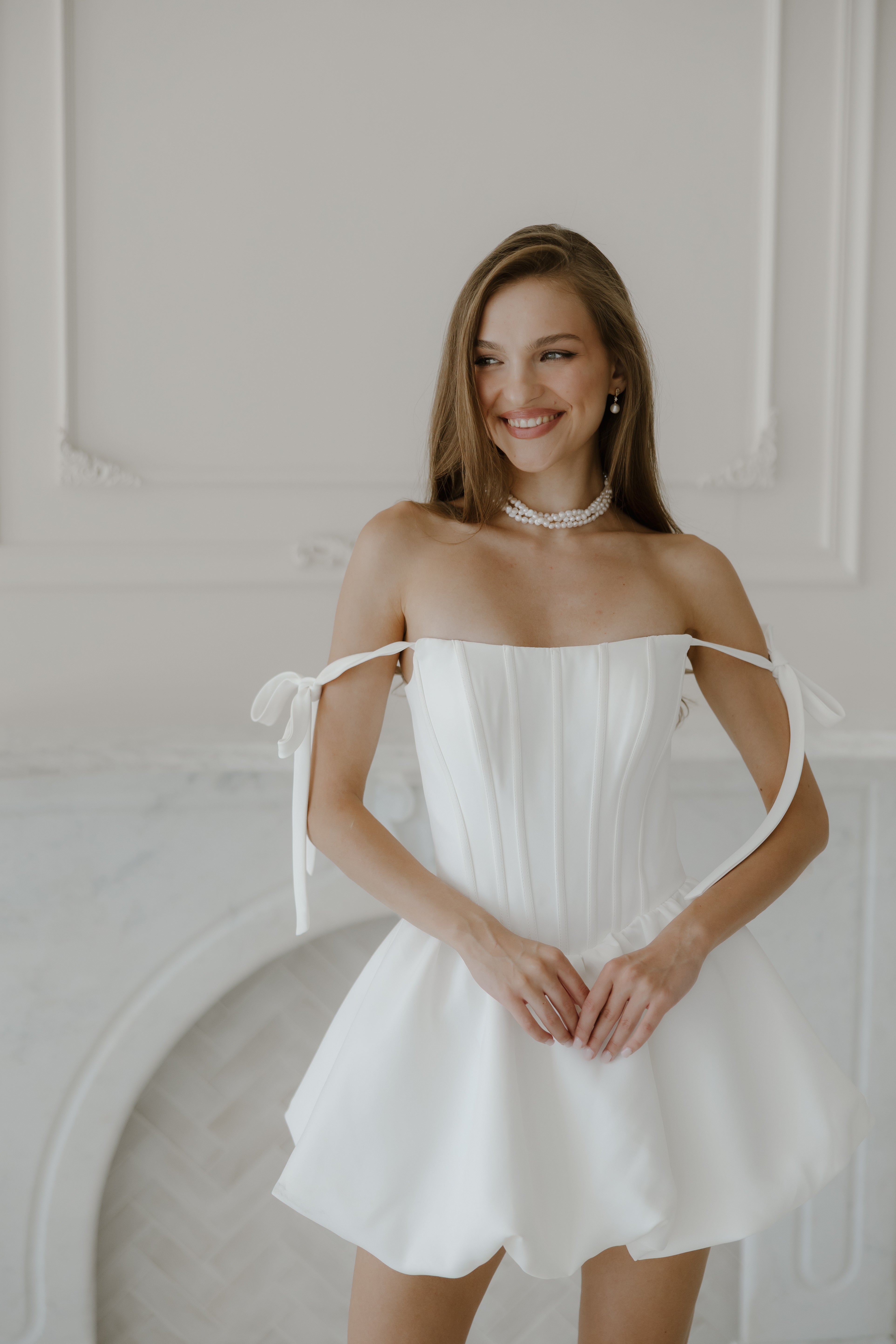 Muse Mini Dress – Crepe Bubble Skirt Mini Dress | Untamed Petals